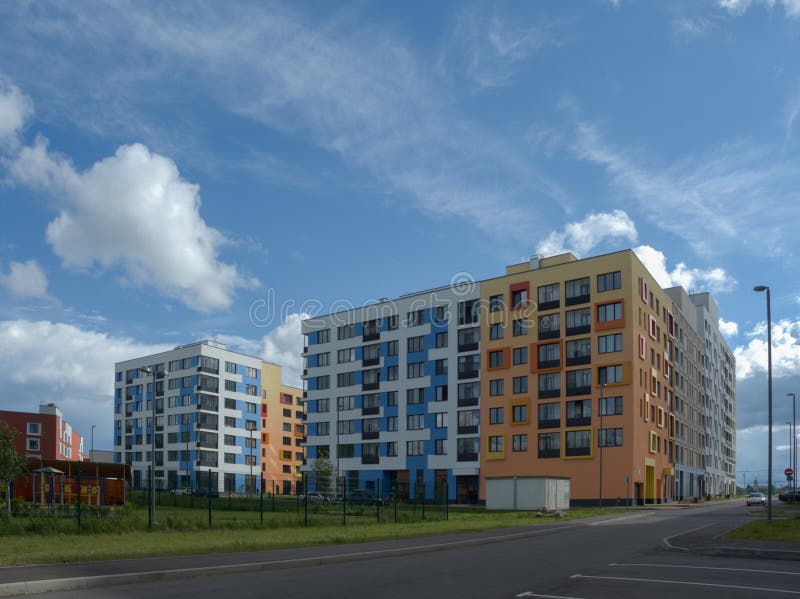New Modern Low Rise Apartment Complex. Moscow, Russia Stock Image ...