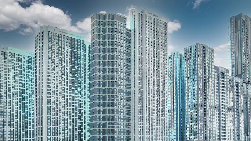 New Modern Low Rise Apartment Complex. Stock Image - Image of exterior ...