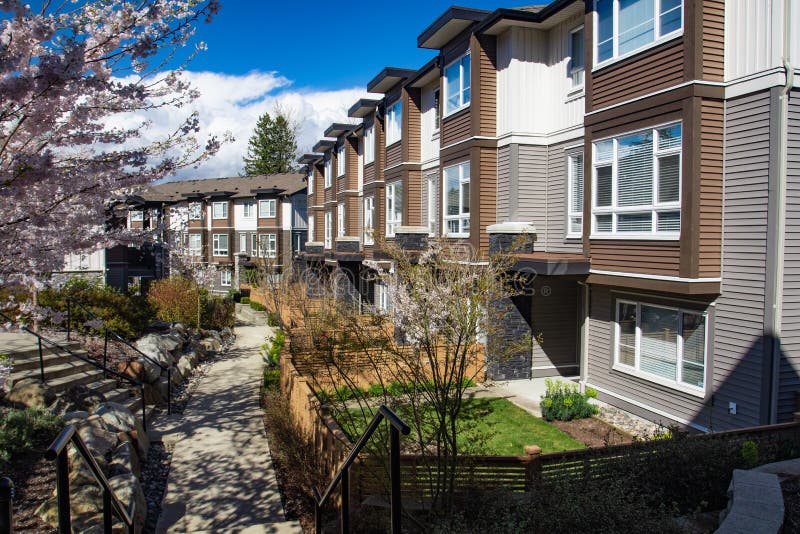 New Modern Low Rise Appartament Complex on a Sunny Spring Day with ...