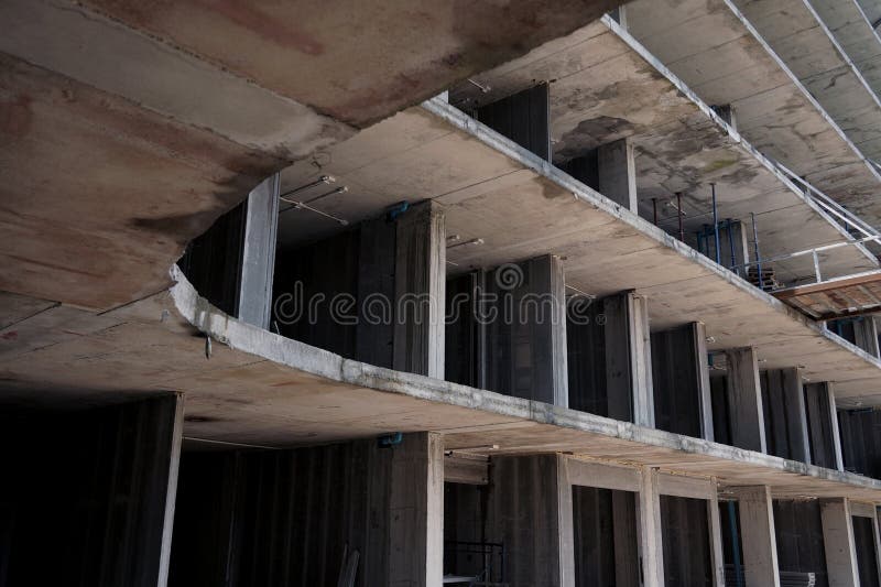A New Modern Multi-storey Residential Building Under Construction Stock ...