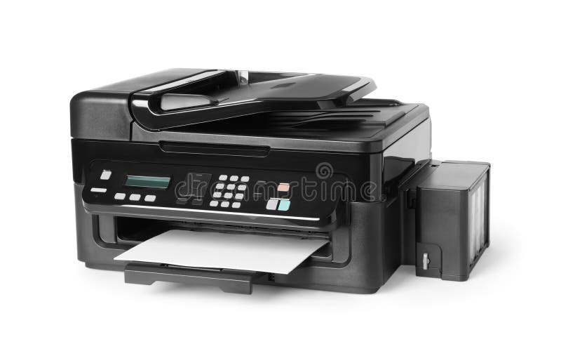New Modern Multifunction Printer Isolated on White Stock Image - Image ...