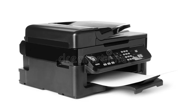 New Modern Multifunction Printer Isolated on White Stock Photo - Image ...