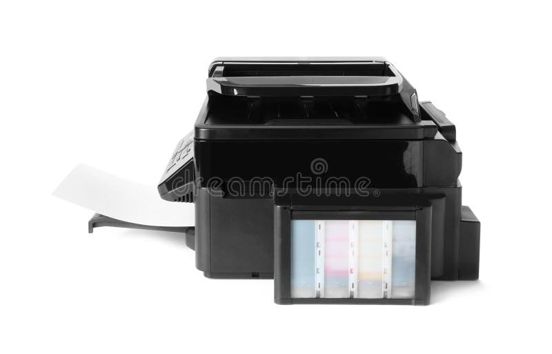 New Modern Multifunction Printer Isolated on White Stock Photo - Image ...