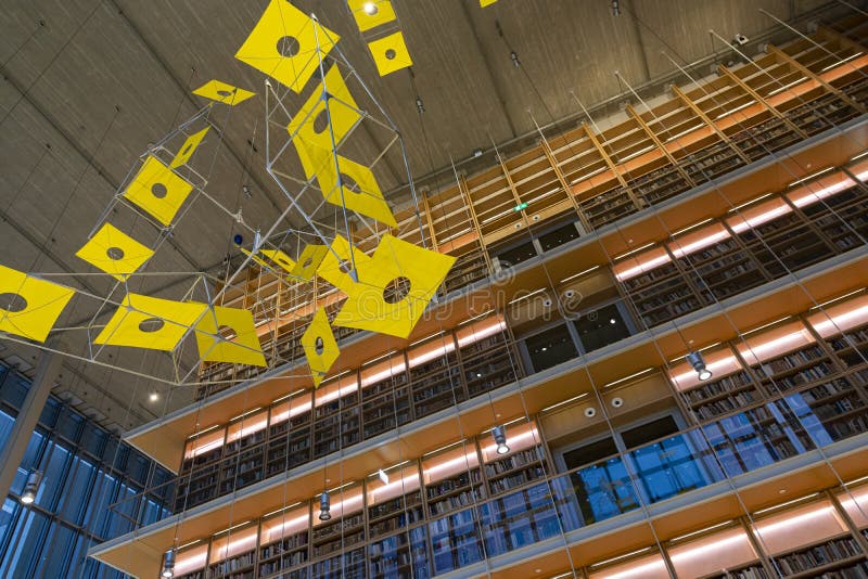 New Modern Public Library with Many Floors Stock Image - Image of goals ...