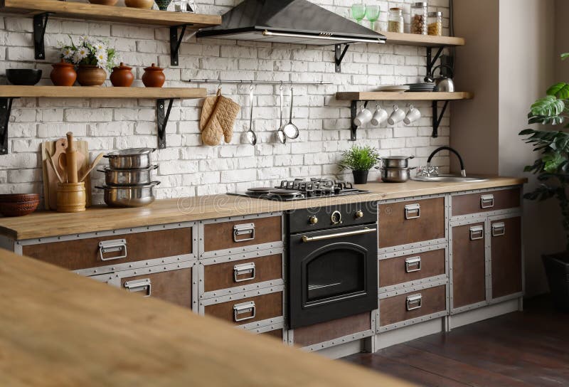 New Modern Oven in Kitchen. Cooking Appliance Stock Photo - Image of ...