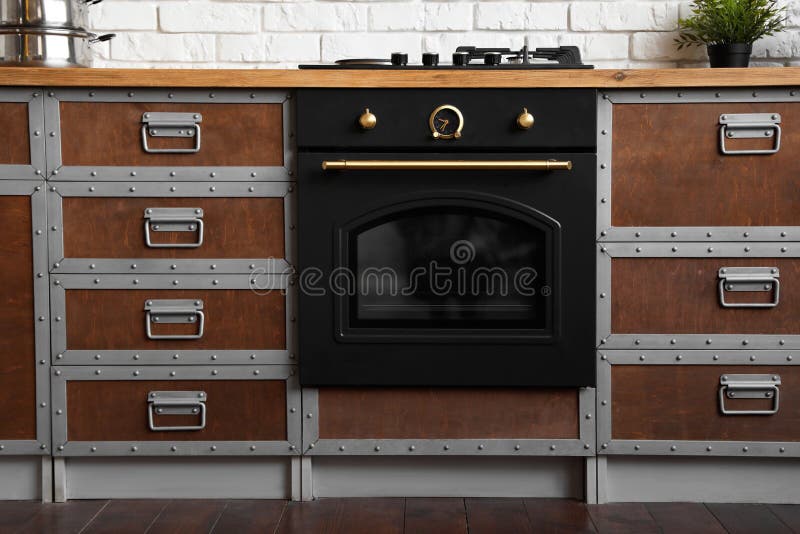 New Modern Oven in Kitchen. Cooking Appliance Stock Image - Image of ...