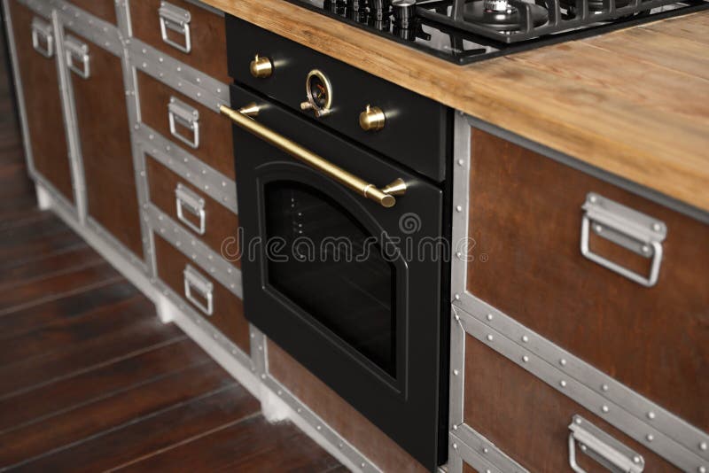 New Modern Oven in Kitchen. Cooking Appliance Stock Photo - Image of ...