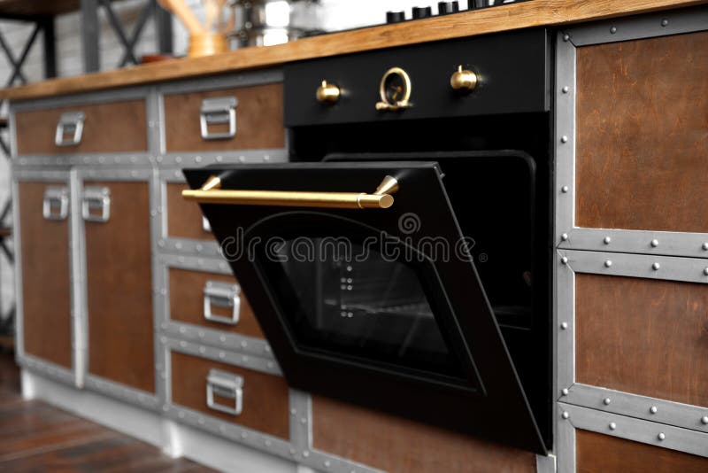 New Modern Oven in Kitchen. Cooking Appliance Stock Photo - Image of ...