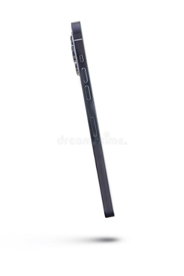 New Modern Phone on a White Background. New Mobile Phone, Side View ...