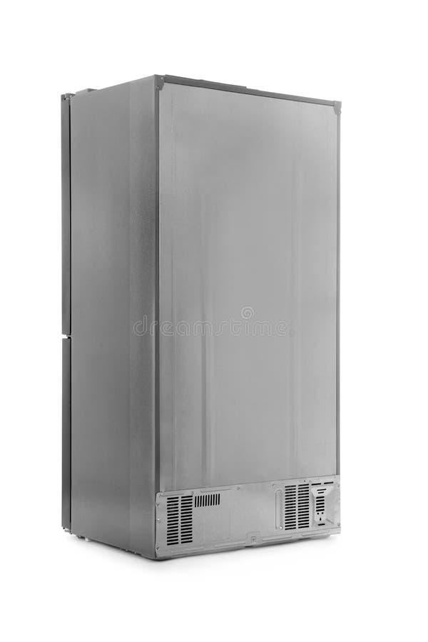 New Modern Refrigerator Isolated on White Stock Photo - Image of ...
