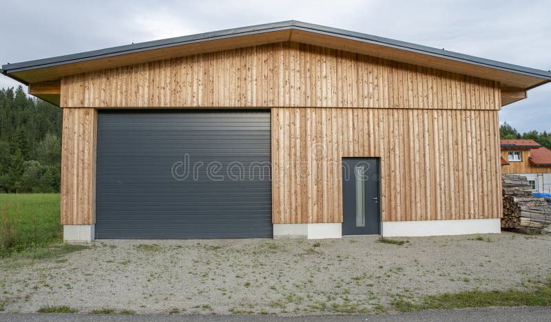 New Modern Rolling Garage Doors. Automatic Gray Roller Shutter Entrance ...