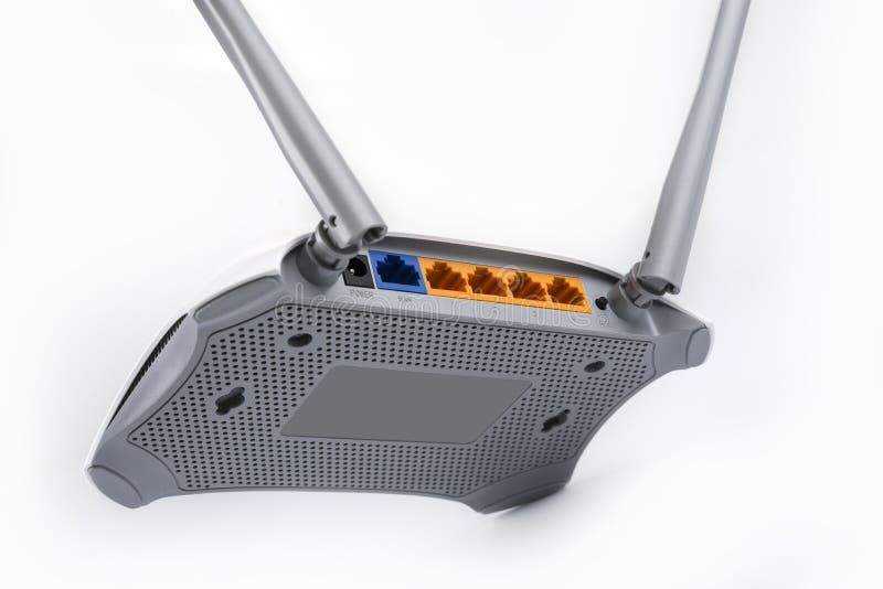 Modern Router and Laptop on Wooden Table, Flat Lay Stock Image - Image ...