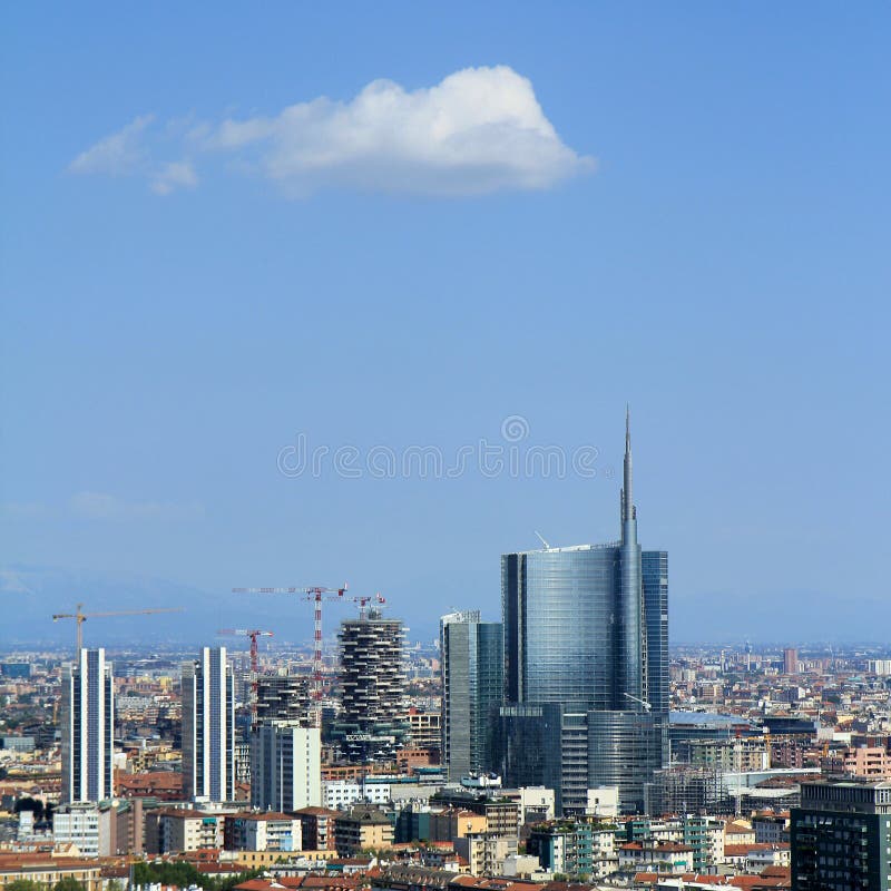 New Modern Skyline in Milan Stock Image - Image of landmark ...