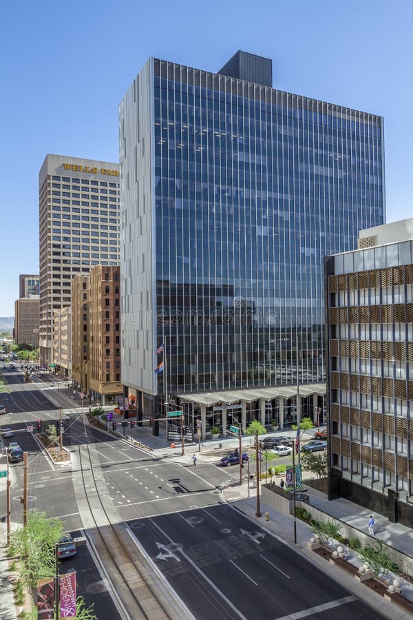 Phoenix Modern Downtown Office Buildings Stock Image - Image of ...