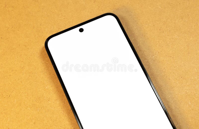 A New Modern Smartphone with Blank White Empty Screen Copy Space ...