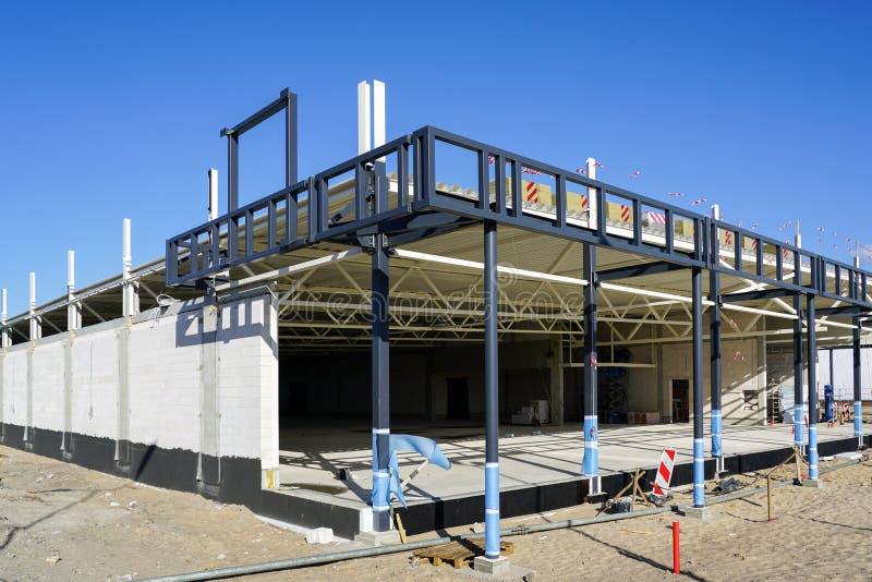 A New Modern Store Building Steel and Concrete Frame is Under ...
