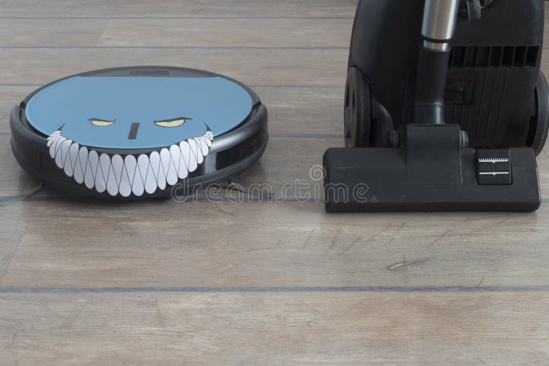 New and Modern Versus Old Vacuum Cleaners Concept Stock Image - Image ...