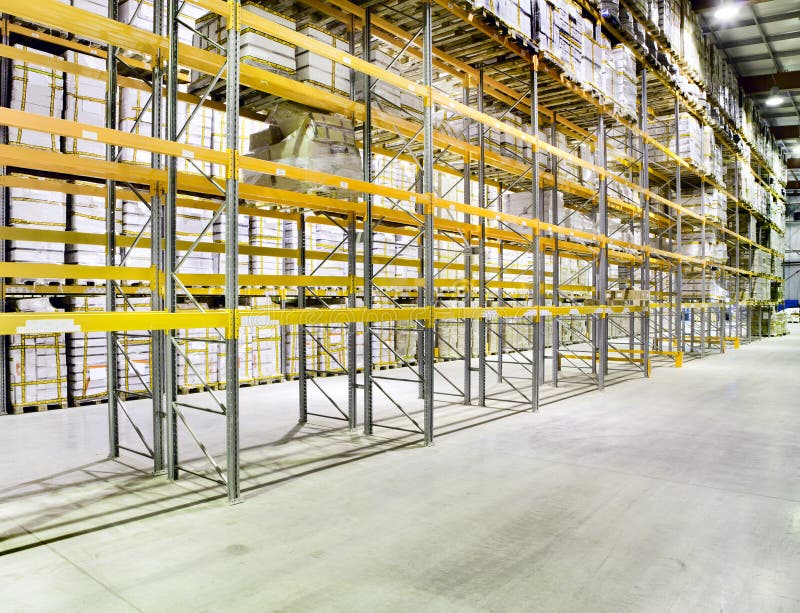 New and modern warehouse stock image. Image of distribution - 35158623