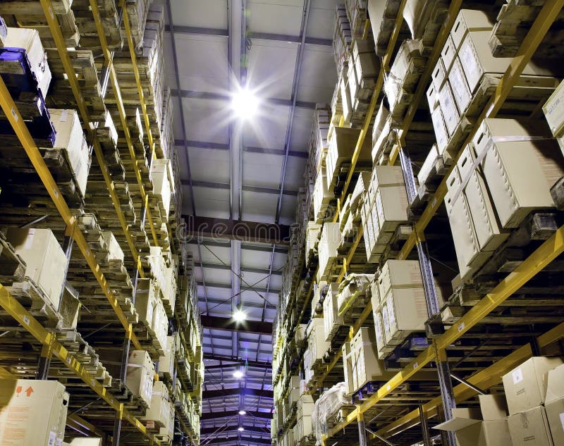 High Rise Factory Warehouse Stock Photo - Image of logistics, indoors ...