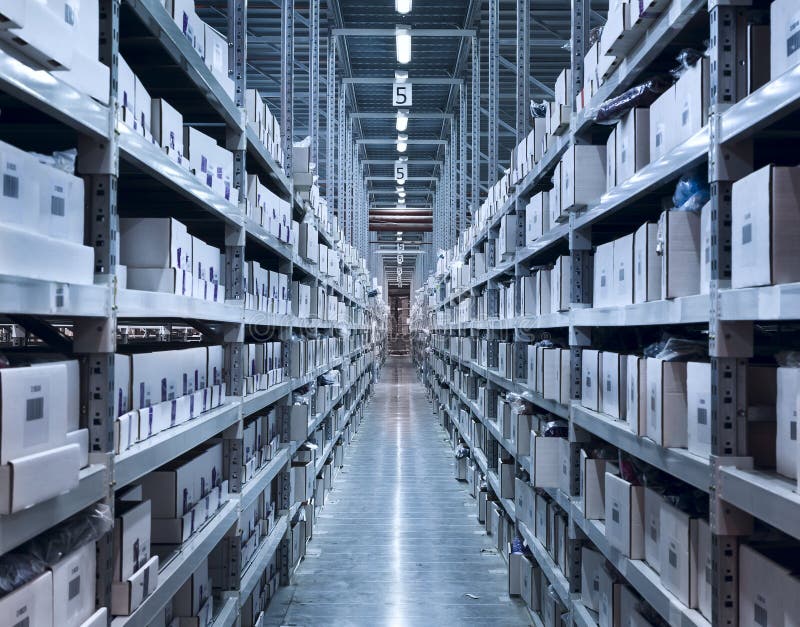 New and modern warehouse stock photo. Image of lighting - 24312138