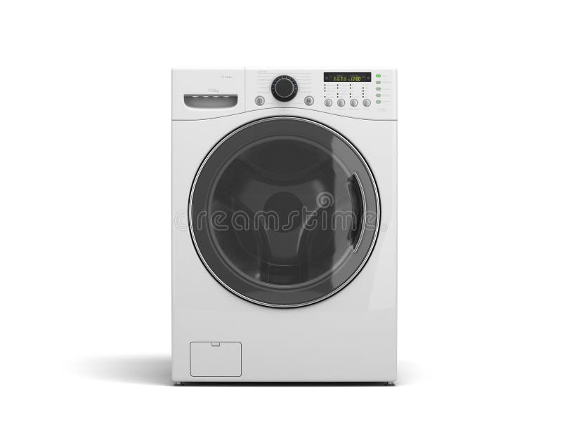 New Modern Washing Machine Front View 3d Render on White Stock ...