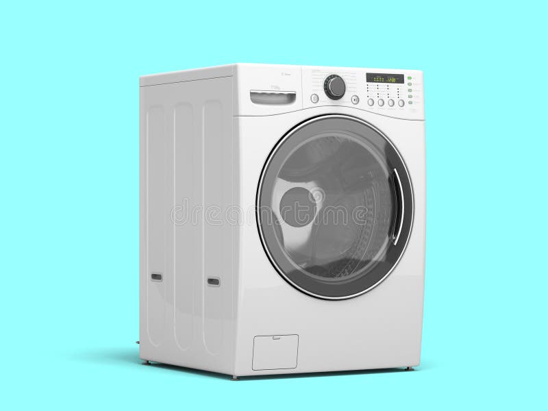 New Modern Washing Machine Perspective View 3d Render on Color ...