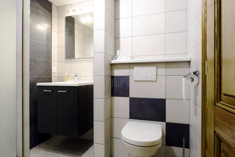 New Modern Wc with Douche in Apartment Stock Photo - Image of elegant ...