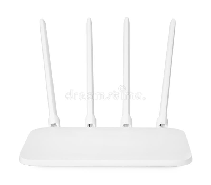 New Modern Wi-Fi Router Isolated on White Stock Image - Image of device ...