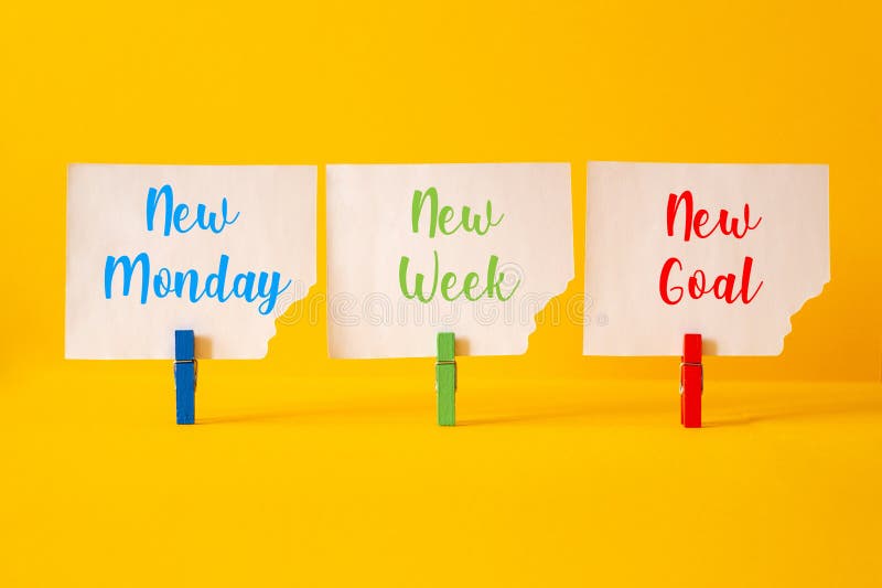 New Monday,new Week, New Goal - Word Concept on Building Blocks, Text ...