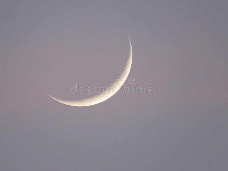 A New New Moon Moon in a Grey Grey Sky Sky without Any Cloud Cloud ...