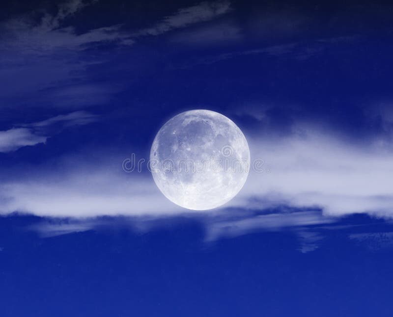 Light Blue Full Moon Night stock image. Image of combination - 70051975
