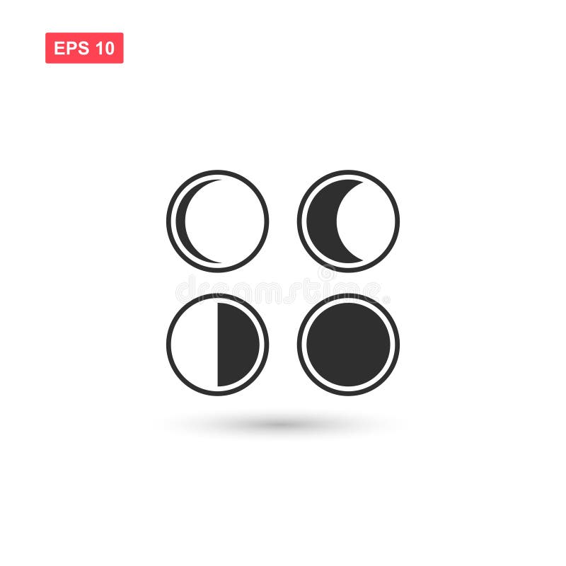 Lunar Phases Vector Illustration. Moon Phase Cycle, New Moon, Full Moon ...