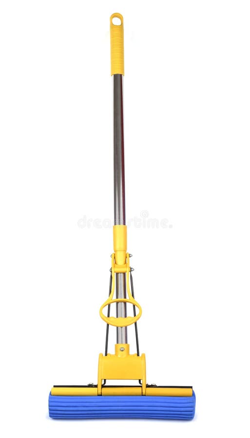 Blue-yellow mop stock image. Image of cleanup, service - 2802687