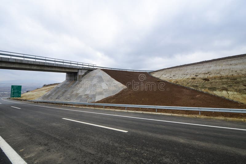 New Motorway Under Construction with Clouds Stock Image - Image of ...