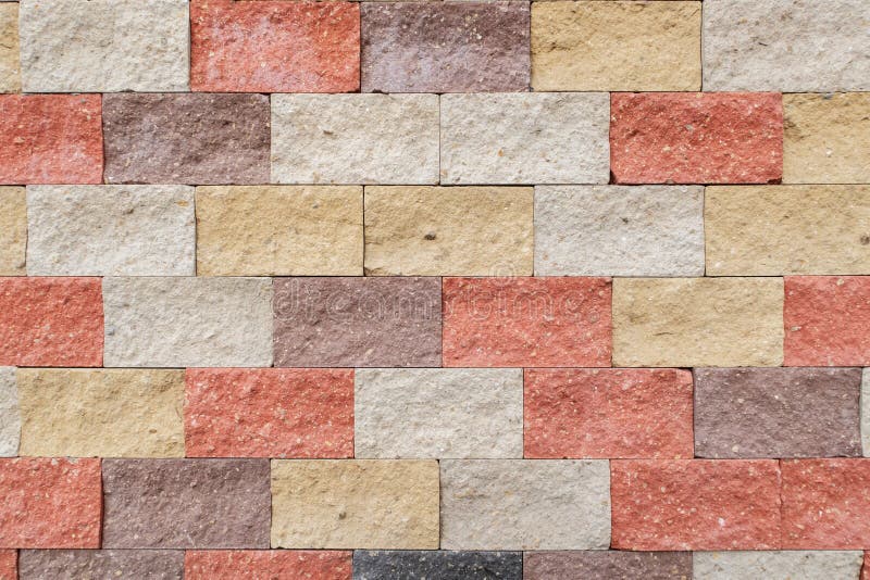 New Multi-colored Brick Wall. Texture Background Stock Photo - Image of ...