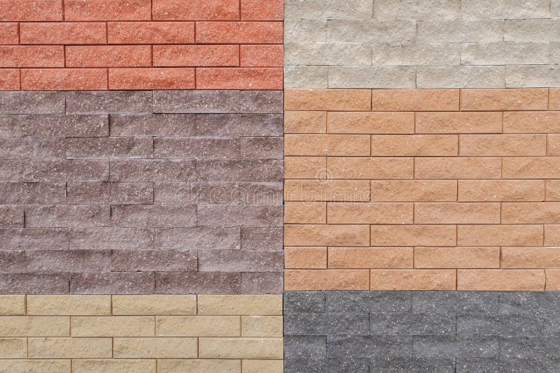 New Multi-colored Brick Wall. Texture Background Stock Photo - Image of ...