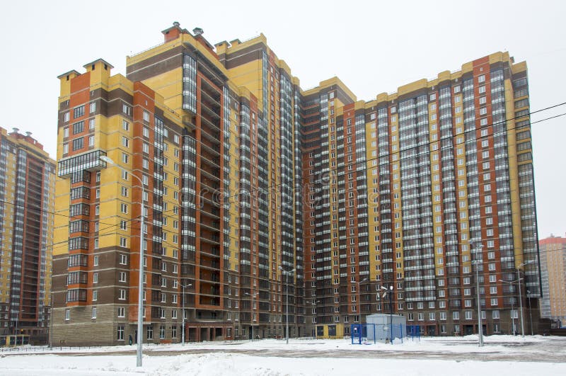 New Multi Houses Built of Brick, and Multiple Windows Stock Image ...