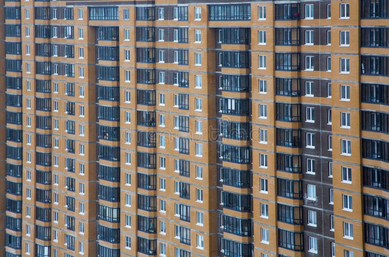 New Multi Houses Built of Brick, and Multiple Windows Stock Image ...