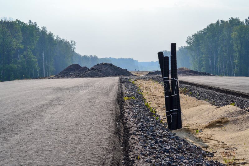 New Multi-lane Highway Under Construction Stock Photo - Image of paving ...