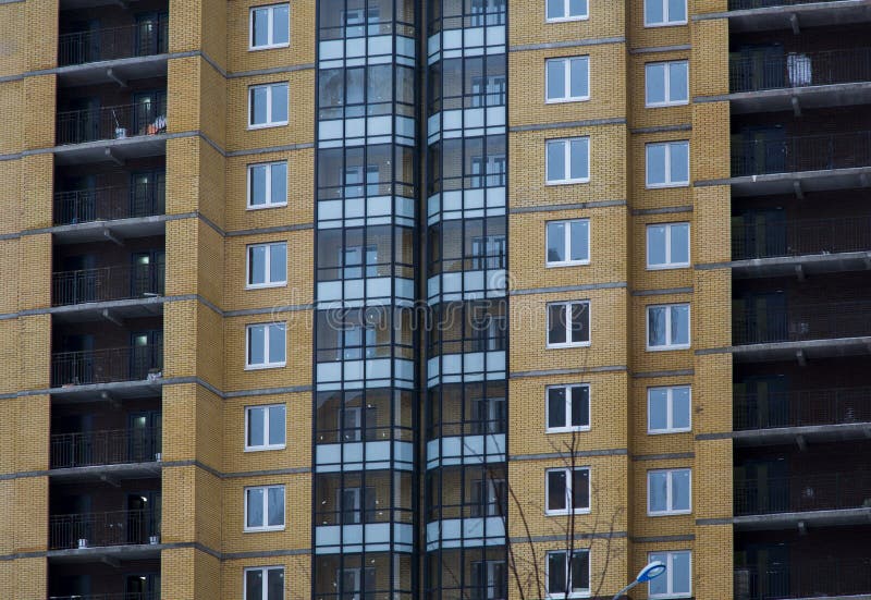 New Multi Houses Built of Brick, and Multiple Windows Stock Photo ...