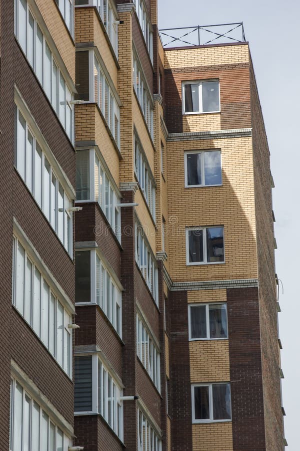 Multi-storey House with Lots of Windows, Balconies and Air Conditioning ...