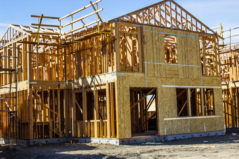 New Multi Story Home Under Construction Stock Photo - Image of opening ...