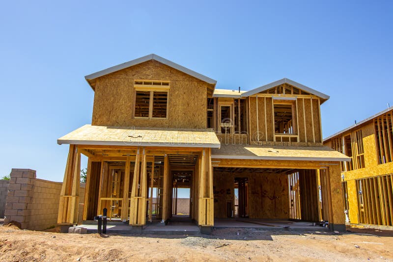 Construction Site for Two Story Home Stock Photo - Image of development ...