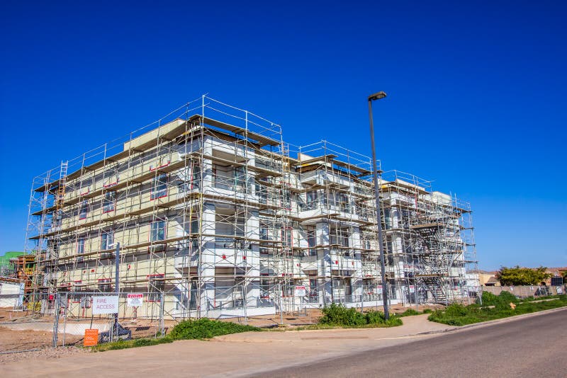 New Multi Story Residential Building Under Construction Editorial ...
