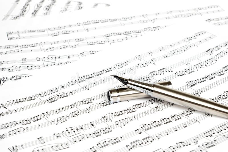 New Music Composing Concept with Pen Stock Image - Image of culture ...