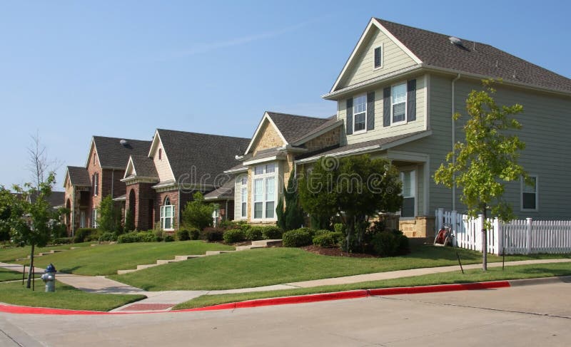 New Neighborhood Building in Countryside Stock Photo - Image of bushes ...