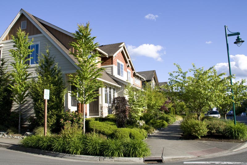 New neighborhood houses stock image. Image of town, home - 31401327