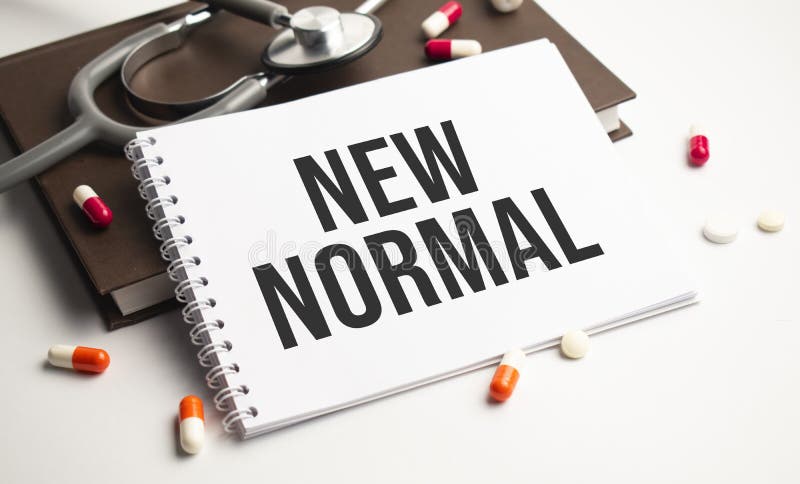 NEW NORMAL Abbreviation on the Notepad with Stethoscope Stock Image ...