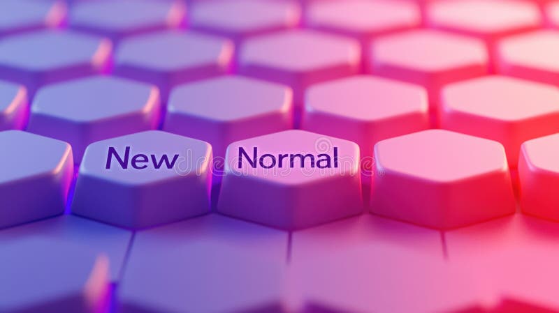 New Normal Concept in Modern Digital Technology with Colorful Hexagonal ...