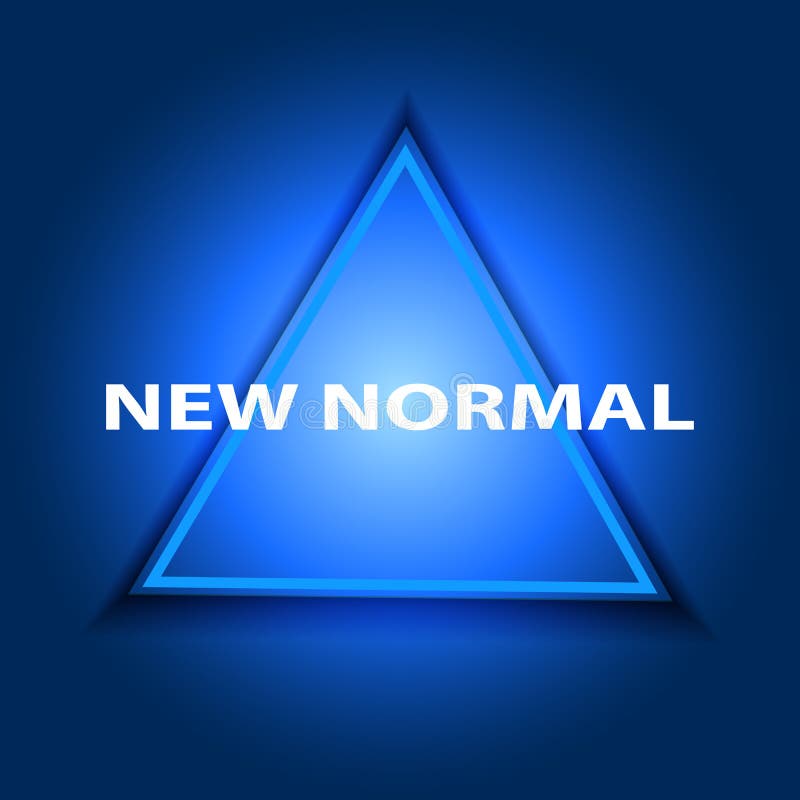 New Normal Concept.new Normal Text on Triangle Symbol on Blue ...